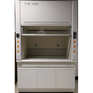 Fume hood with thick belt and LED light PP glass door frame with access ...